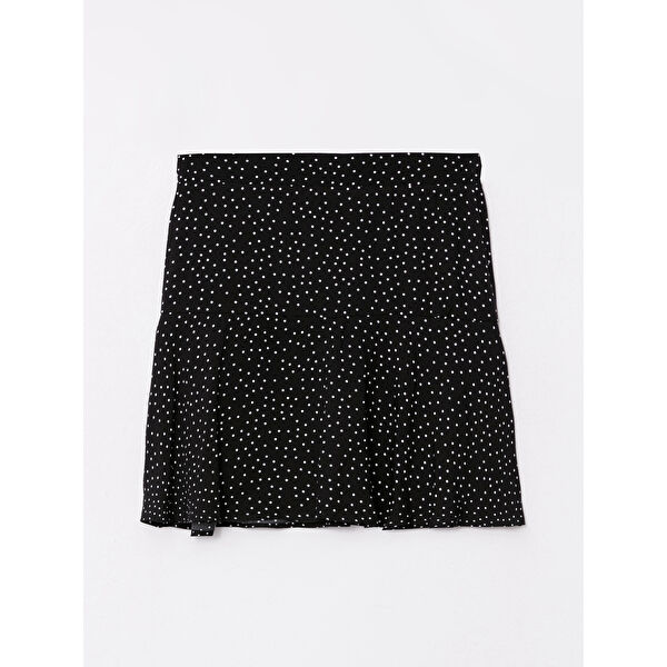 Beli Lastikli Çiçekli Viskon Kadın Etek