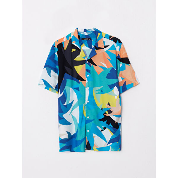 Regular Fit Kısa Kollu Desenli Erkek Gömlek