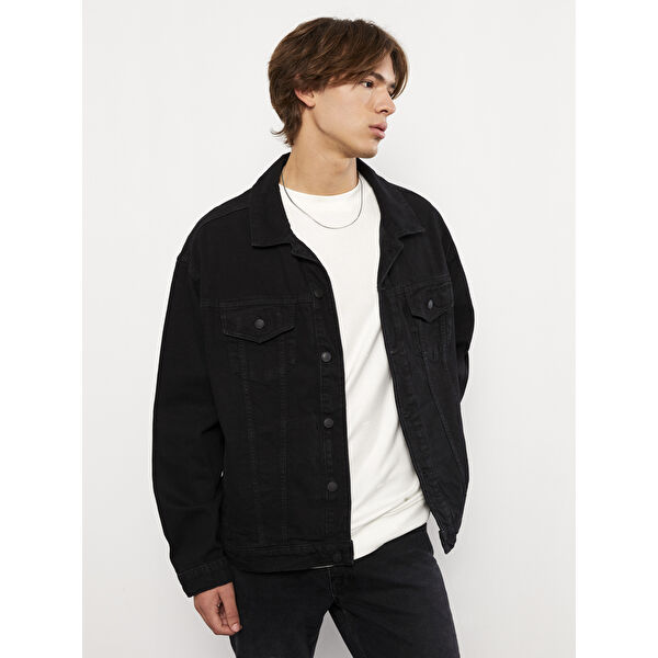 Oversize Gömlek Yaka Erkek Jean Ceket Oversize Gömlek Yaka Erkek Jean Ceket