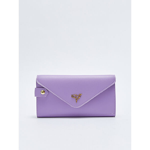 Deri Görünümlü Kapaklı Kadın Cüzdan