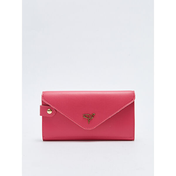 Deri Görünümlü Kapaklı Kadın Cüzdan