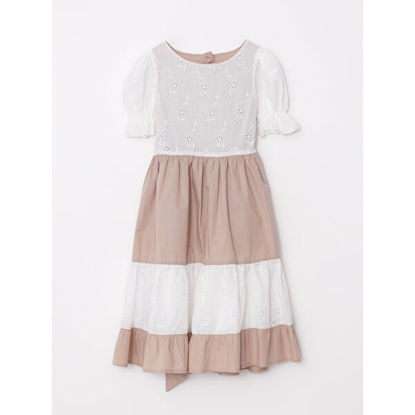 Daisy Girl Bisiklet Yaka Fisto Detaylı Kız Çocuk Elbise