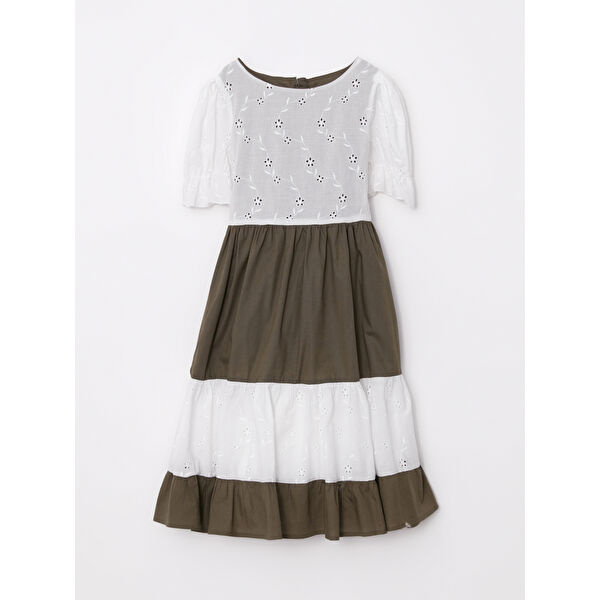 Daisy Girl Bisiklet Yaka Fisto Detaylı Kız Çocuk Elbise