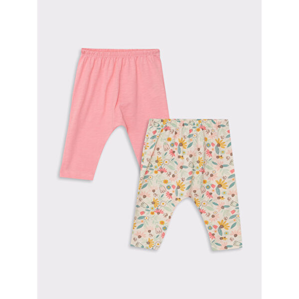 Aziz Bebe Beli Lastikli Kız Bebek Pantolon 2'li