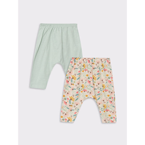 Aziz Bebe Beli Lastikli Kız Bebek Pantolon 2'li