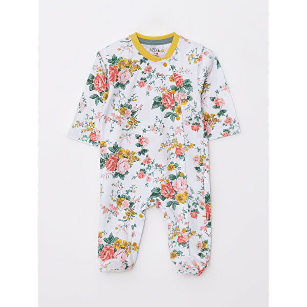 Aziz Bebe Baskılı Kız Bebek Tulum