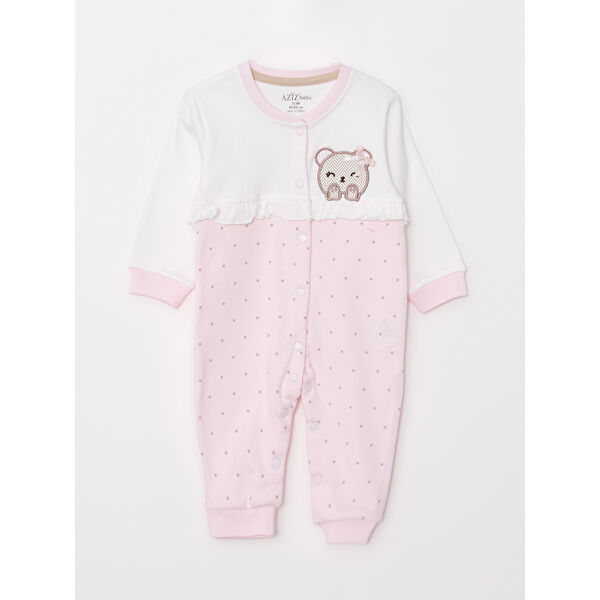 Aziz Bebe Baskılı Kız Bebek Tulum