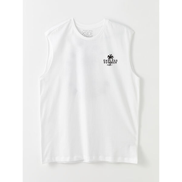 XSIDE Bisiklet Yaka Kolsuz Baskılı Penye Erkek Atlet