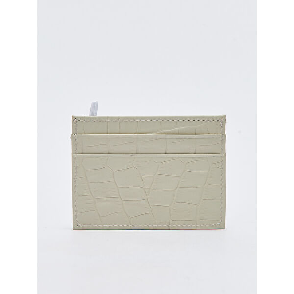 Hakiki Deri Kroko Desenli Kadın Kartlık