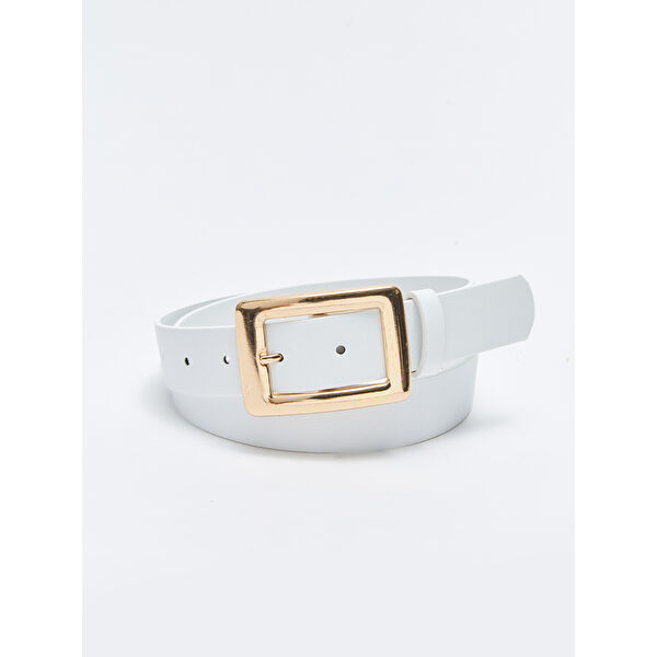 Deri Görünümlü Kadın Kot Kemeri