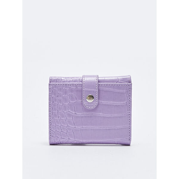 Deri Görünümlü Kroko Desenli Kadın Cüzdan