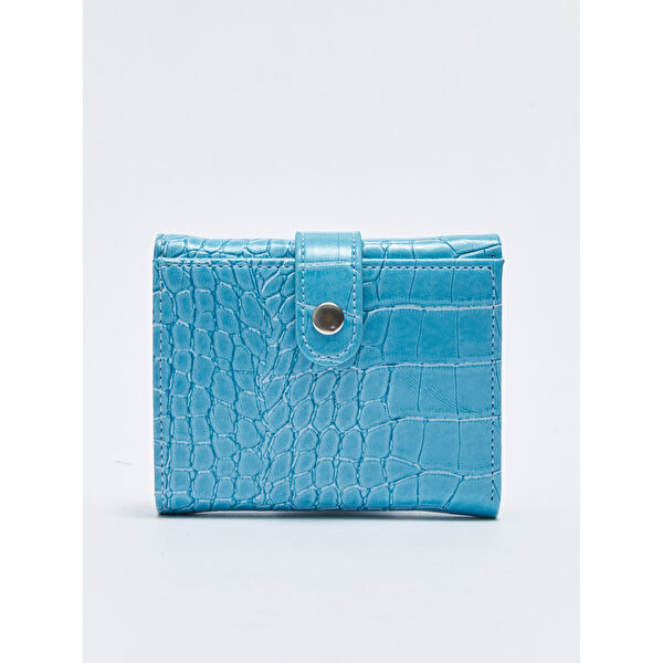 Deri Görünümlü Kroko Desenli Kadın Cüzdan
