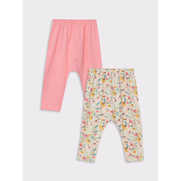 Aziz Bebe Beli Lastikli Kız Bebek Pantolon 2'li