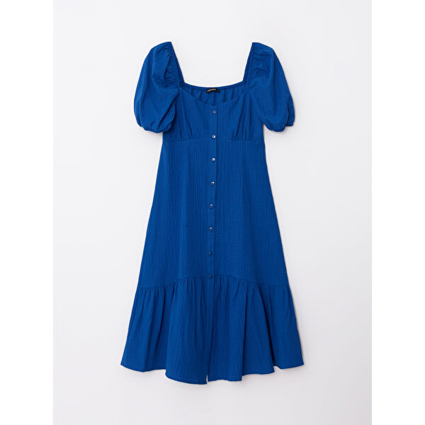 LCW CASUAL Kalp Yaka Düz Balon Kollu Kadın Elbise LCW CASUAL Kalp Yaka Düz Balon Kollu Kadın Elbise