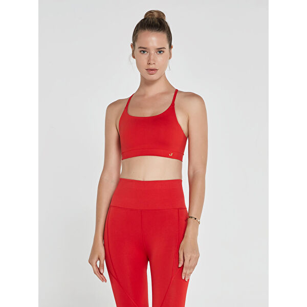 Jerf Pine U Yaka Baskılı Ayarlanabilir Askılı Kadın Büstiyer