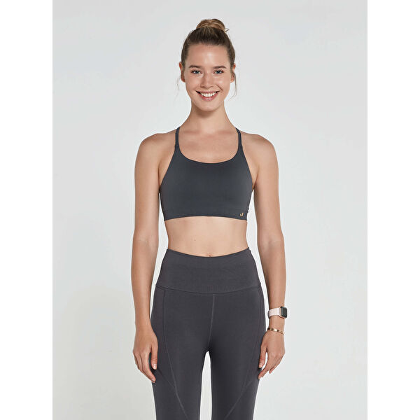 Jerf Pine U Yaka Baskılı Ayarlanabilir Askılı Kadın Büstiyer