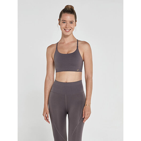 Jerf Pine U Yaka Baskılı Ayarlanabilir Askılı Kadın Büstiyer