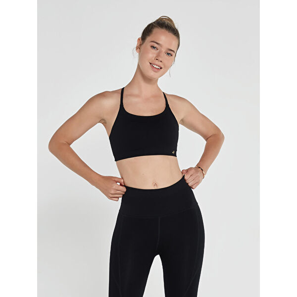 Jerf Pine U Yaka Baskılı Ayarlanabilir Askılı Kadın Büstiyer