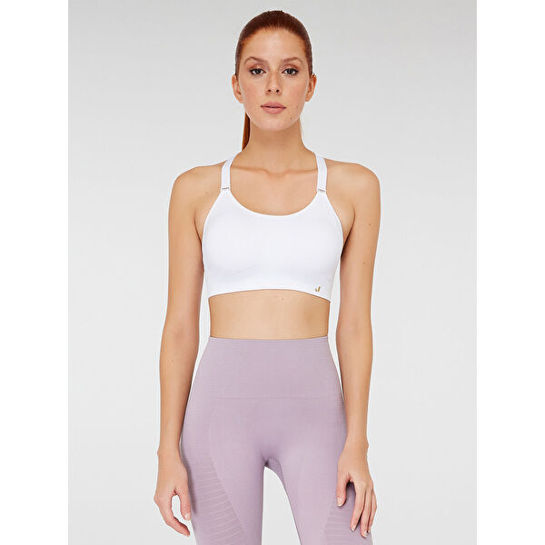 Jerf Utica U Yaka Baskılı Askılı Kadın Spor Büstiyer