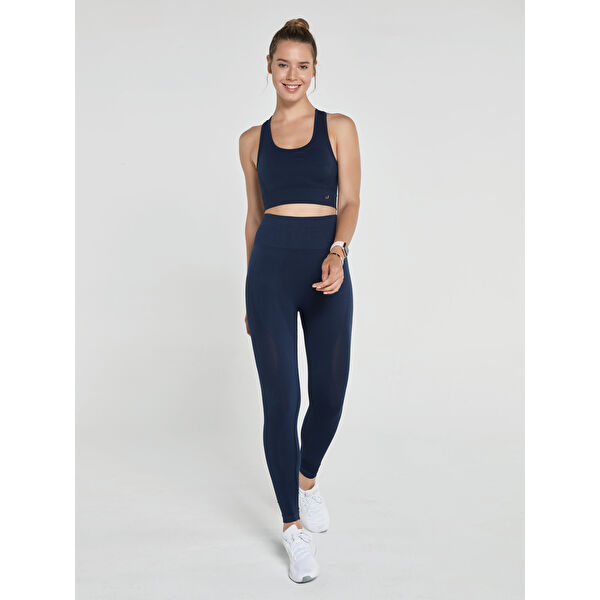 Jerf Gela Yüksek Bel Düz Toparlayıcı Kadın Spor Tayt