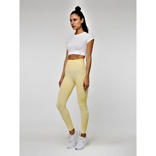 Jerf Bonita Beli Lastikli Desenli Kadın Tayt