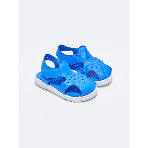 Hakiki Deri Cırt Cırtlı Erkek Bebek Sandalet