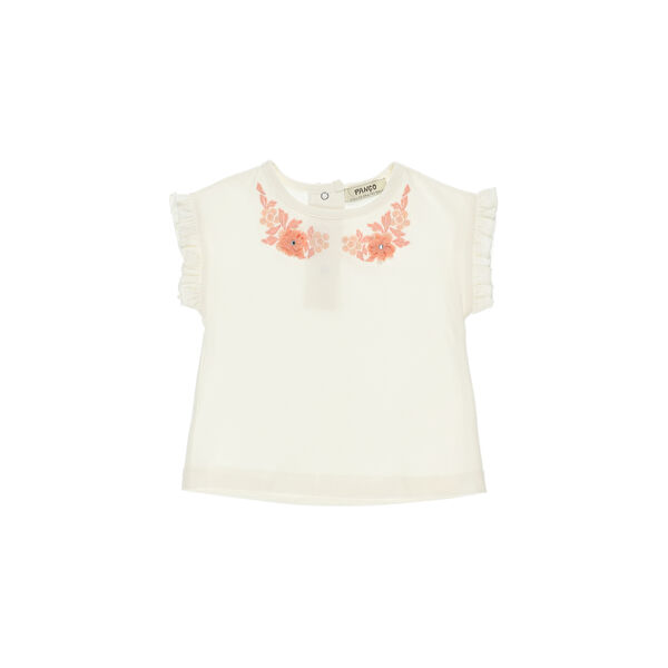 Panço Bisiklet Yaka Kısa Kollu Kız Bebek Tişört