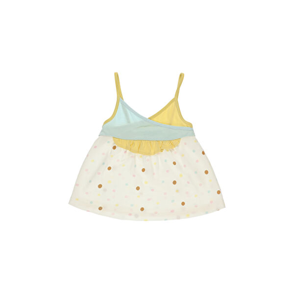 Panço Kruvaze Yaka Puantiyeli Askılı Kız Çocuk Atlet