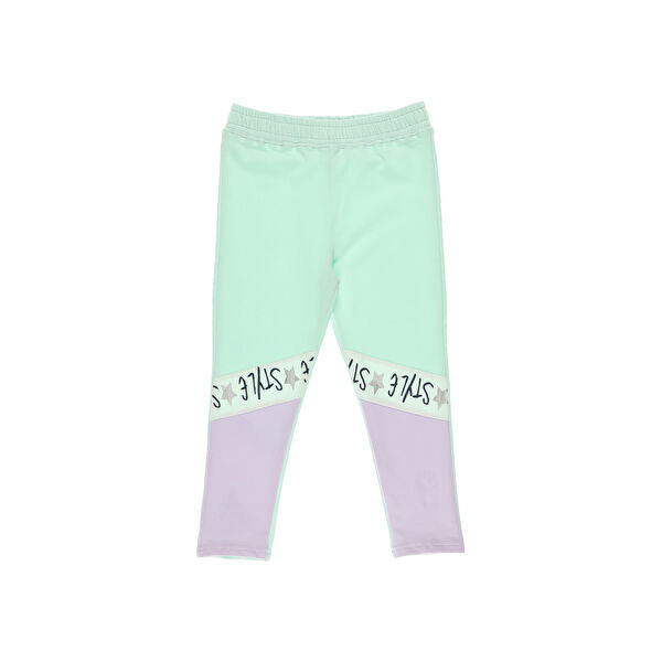 Panço Beli Lastikli Baskılı Kız Çocuk Tayt