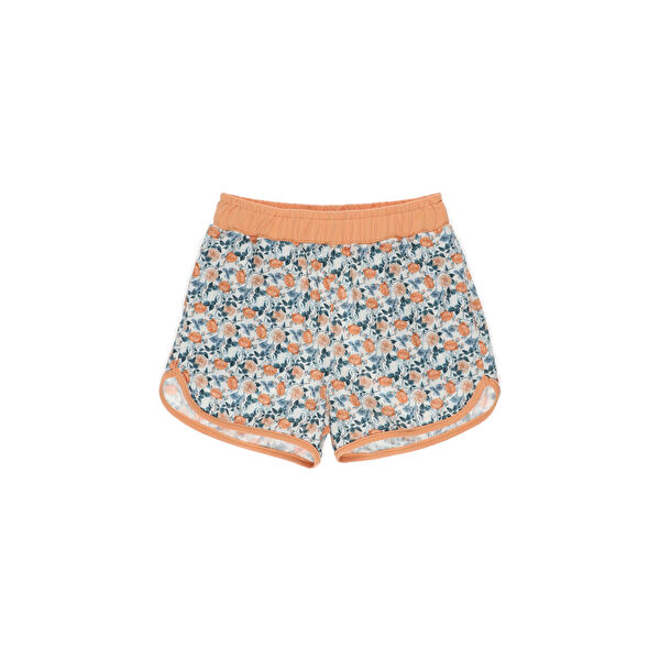 Panço Beli Lastikli Baskılı Kız Çocuk Şort