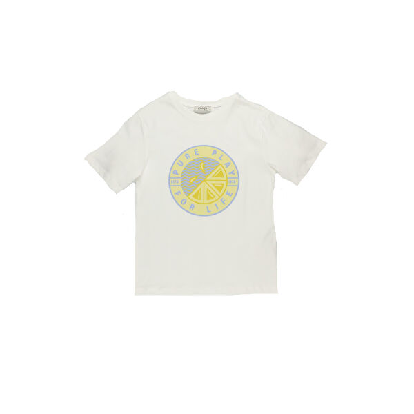 Panço Bisiklet Yaka Baskılı Kısa Kollu Erkek Çocuk Tişört