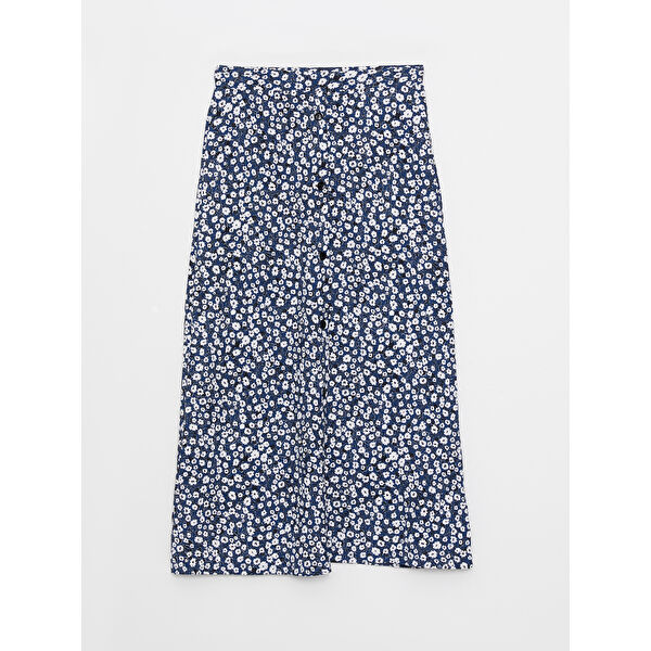 LCW GRACE Beli Lastikli Çiçekli Kadın Kloş Etek