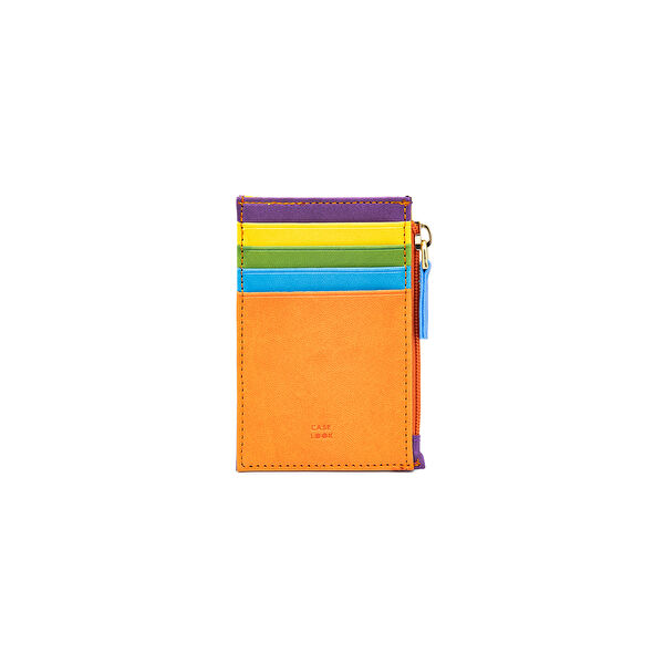 Case Look Renk Bloklu Fermuarlı Kadın Kartlık