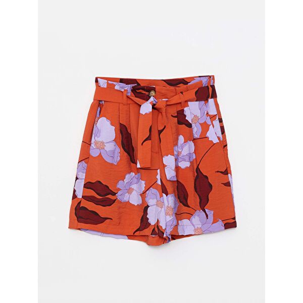 LCW VISION Yüksek Bel Rahat Kalıp Çiçekli Kadın Şort
