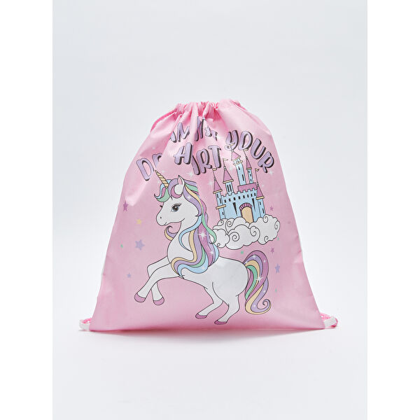 Büzgülü Baskılı Kız Çocuk Sırt Çantası