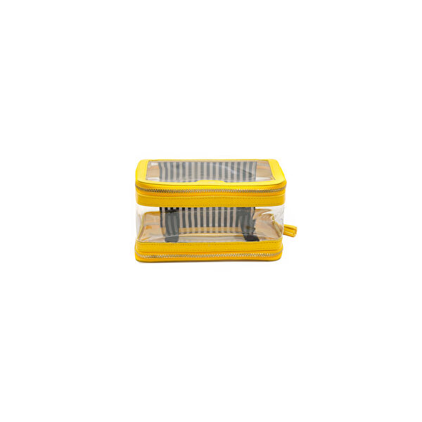 Case Look Şeffaf İki Kapaklı Kadın Makyaj Çantası