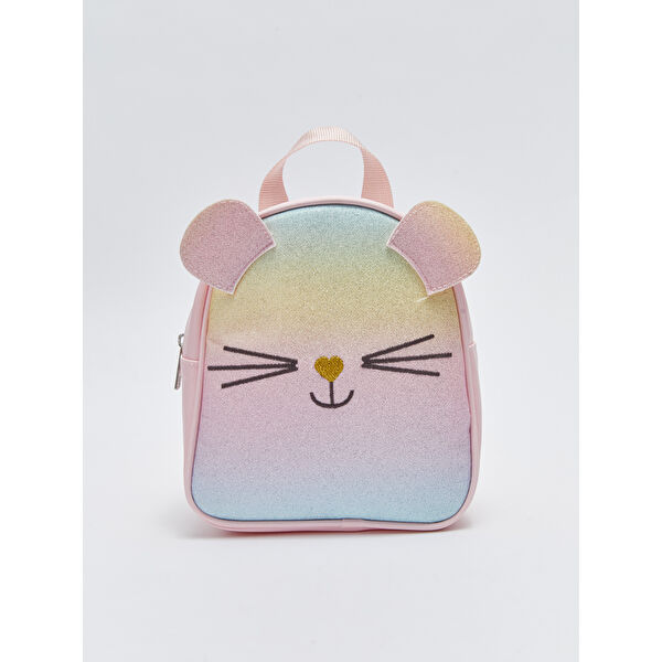 Nakışlı Simli Kız Çocuk Sırt Çantası