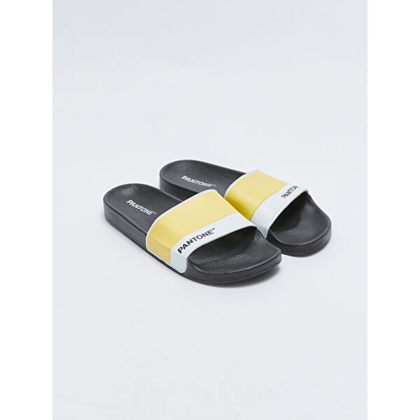 PANTONE Tek Bantlı Baskılı Kadın Terlik