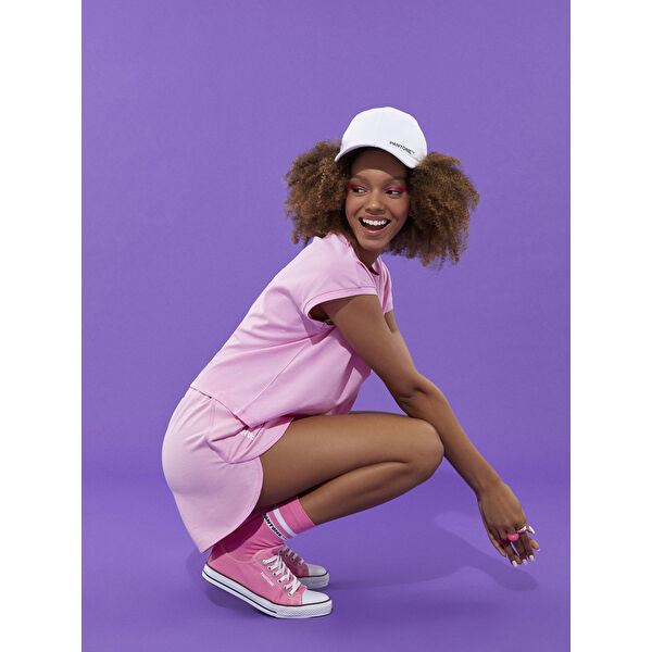 PANTONE Bağcıklı Keten Kadın Spor Ayakkabı