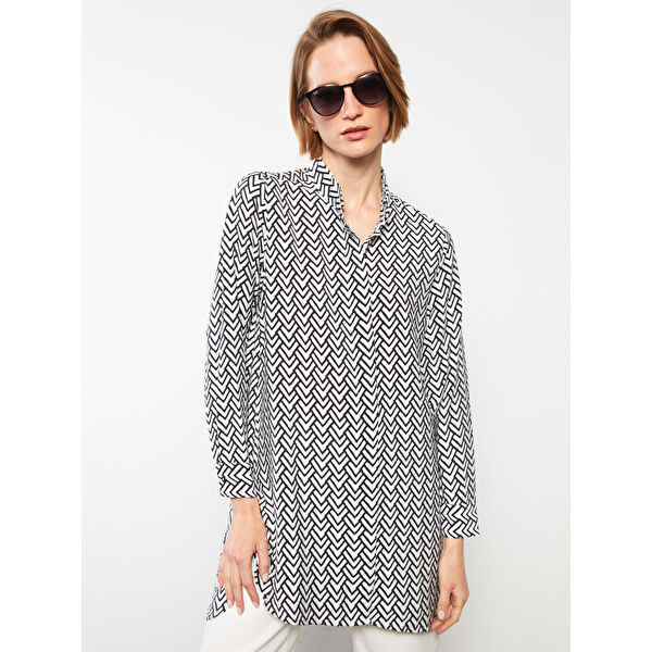 LCW CLASSIC Hakim Yaka Desenli Uzun Kollu Kadın Tunik