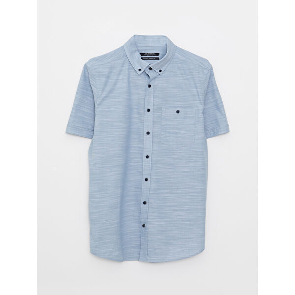 LCW BASIC Regular Fit Kısa Kollu Poplin Erkek Gömlek