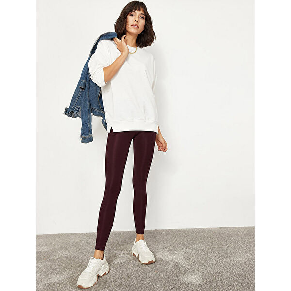 Shade Beli Lastikli Düz Parlak Görünümlü Toparlayıcı Kadın Tayt