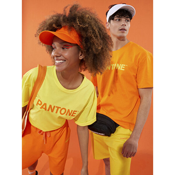 PANTONE Bisiklet Yaka Kısa Kollu Baskılı Unisex Tişört