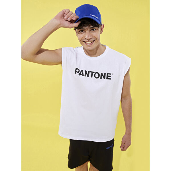 PANTONE Bisiklet Yaka Baskılı Erkek Atlet