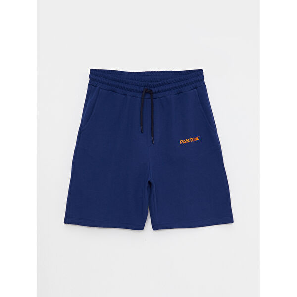 PANTONE Beli Lastikli Baskılı Erkek Şort PANTONE Beli Lastikli Baskılı Erkek Şort