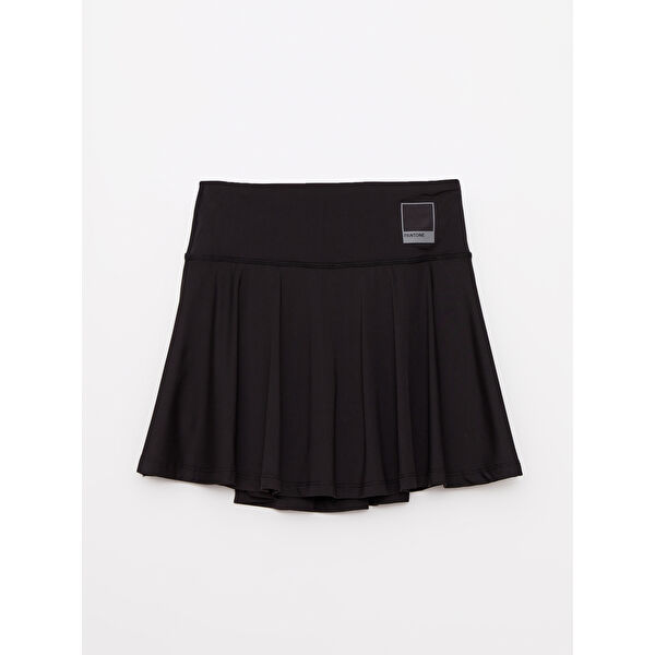 PANTONE Beli Lastikli Baskılı Kadın Etek