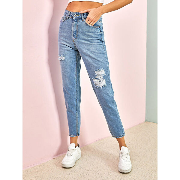 Shade Standart Fit Düz Cep Detaylı Kadın Jean Pantolon