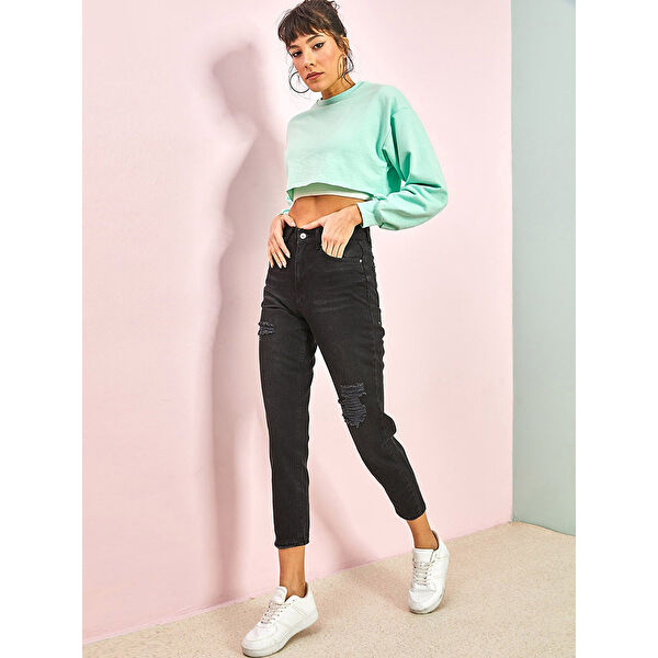 Shade Standart Fit Düz Cep Detaylı Kadın Jean Pantolon