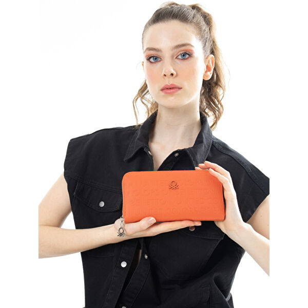 Benetton Baskılı Fermuarlı Kadın Cüzdan