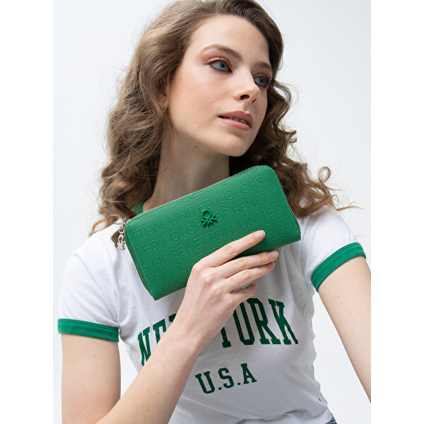 Benetton Baskılı Fermuarlı Kadın Cüzdan